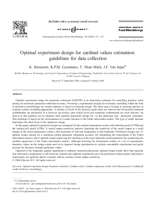 (PDF) Optimal experiment design for cardinal values estimation: guidelines for data collection
