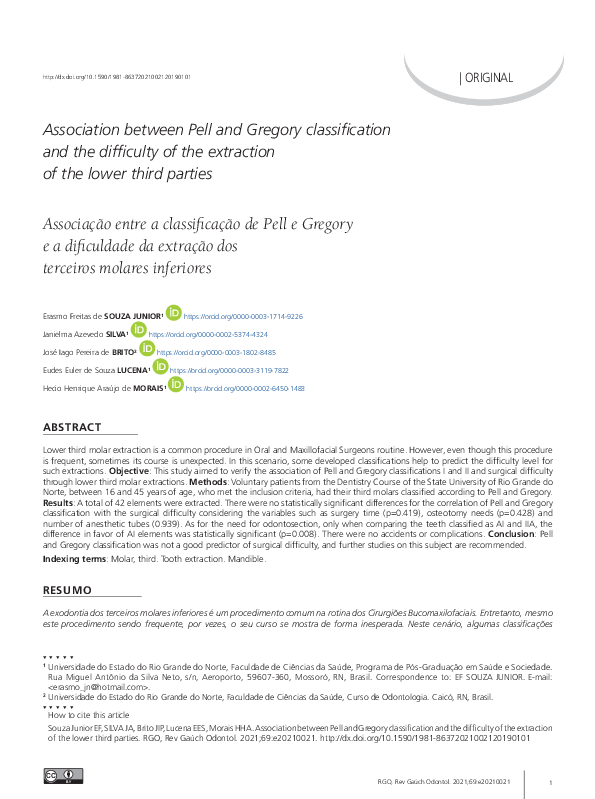 (PDF) Association between Pell and Gregory classification and the ...