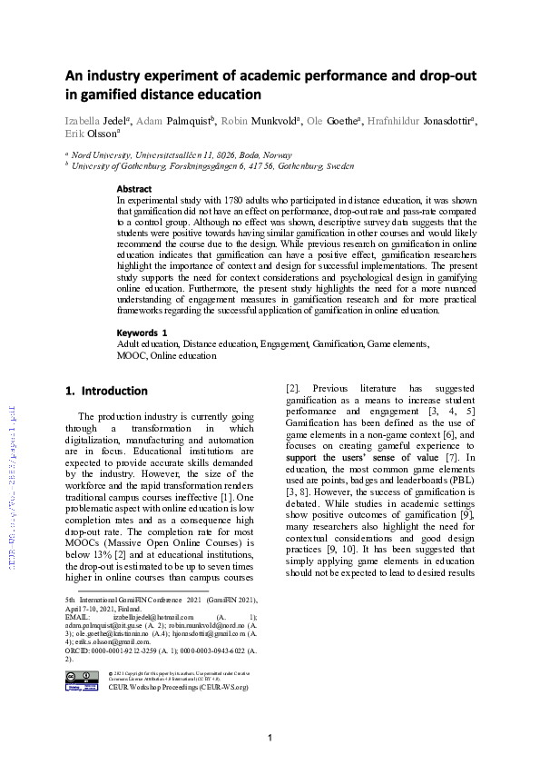 (PDF) An industry experiment of academic performance and drop-out in ...