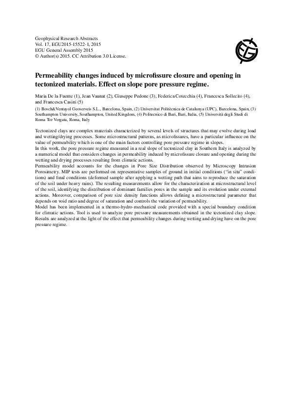 (PDF) Permeability changes induced by microfissure closure and opening ...
