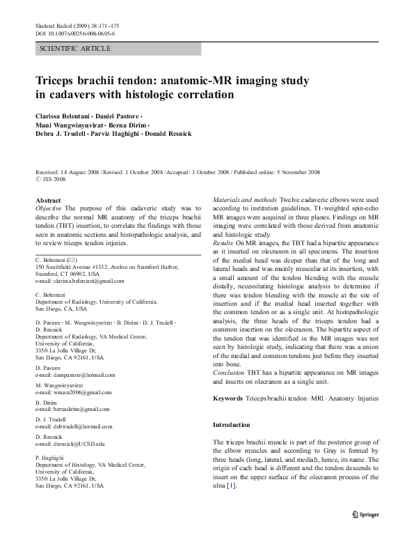 (PDF) Triceps brachii tendon: anatomic-MR imaging study in cadavers ...