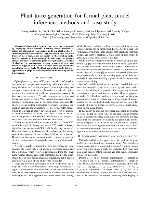 (PDF) Plant trace generation for formal plant model inference: Methods ...
