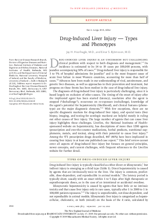 (PDF) Drug-Induced Liver Injury — Types and Phenotypes