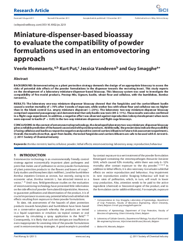 (PDF) Miniature-dispenser-based bioassay to evaluate the compatibility ...