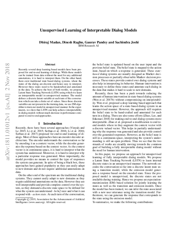 (PDF) Interpretable Dialog Models via LSTN