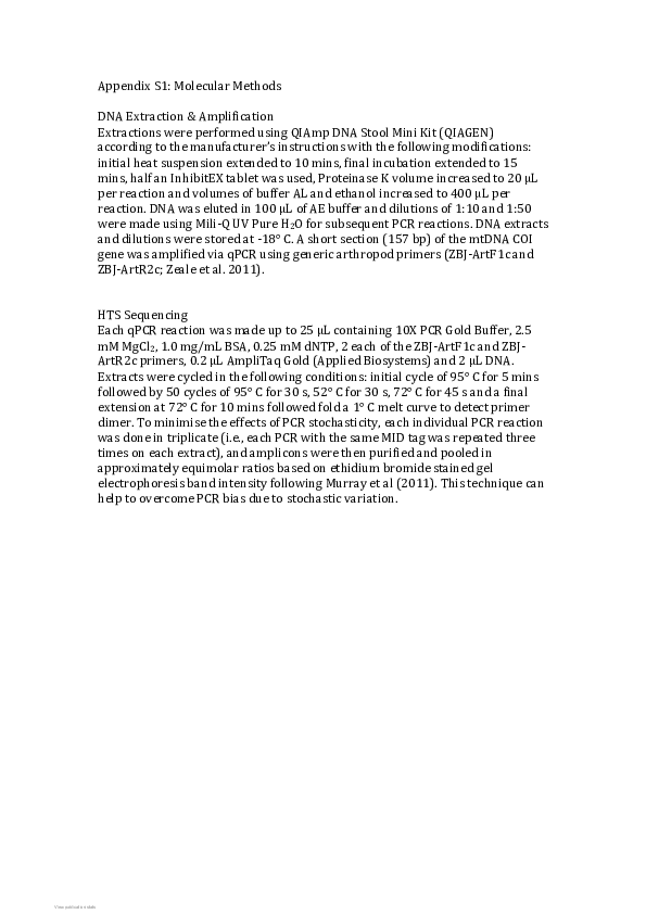 (PDF) Appendix S1 Molecular methods