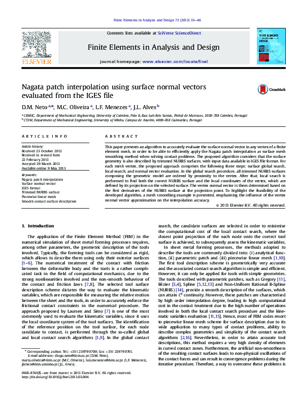Pdf Nagata Patch Interpolation Using Surface Normal Vectors Evaluated
