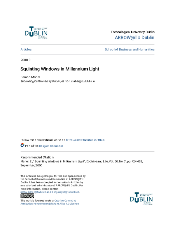 (PDF) Squinting Windows in Millennium Light