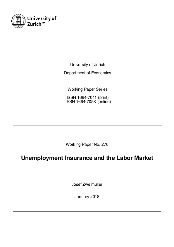 (PDF) Unemployment Insurance and the Labor Market