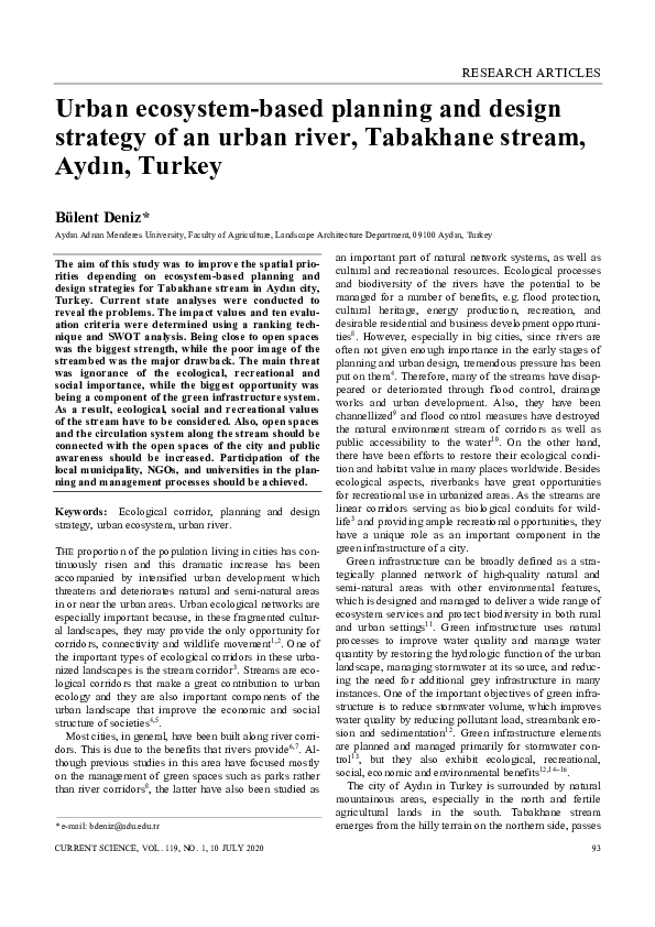 (PDF) Urban Ecosystem-Based Planning and Design Strategy of an Urban ...