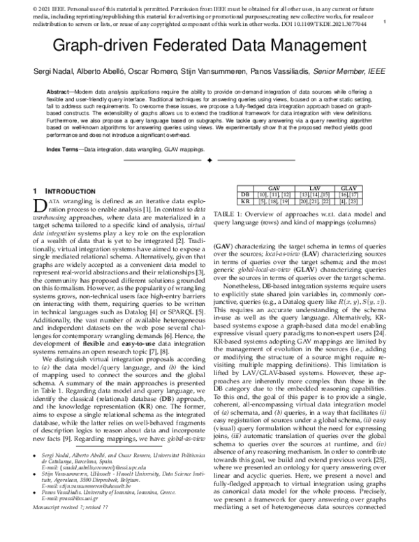 Pdf Graph Driven Federated Data Management