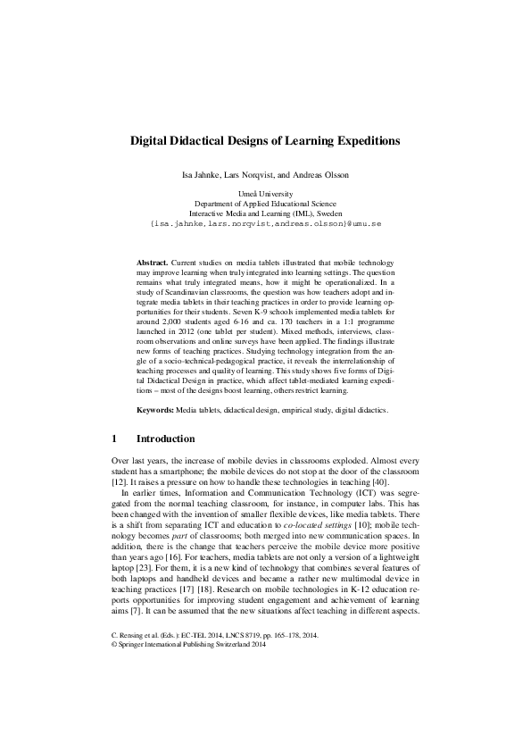(PDF) Digital Didactical Designs of Learning Expeditions