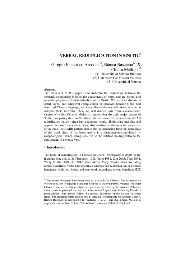 PDF Verbal Reduplication In Sinitic Chiara Melloni Academia edu pdf-verbal-reduplication-in-sinitic-chiara-melloni-academia-edu