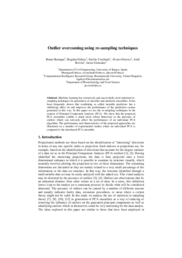 (PDF) Outlier overcoming using resampling techniques