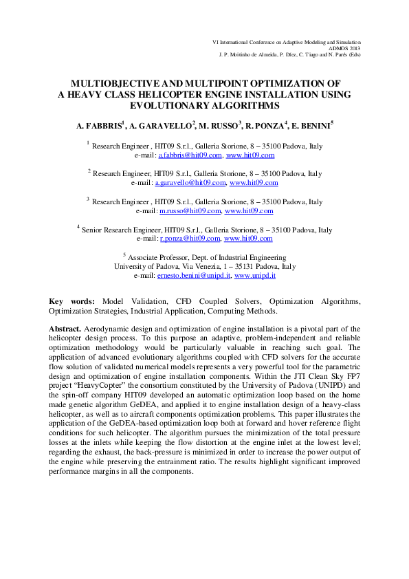 Pdf Multiobjective And Multipoint Optimization Of A Heavy Class