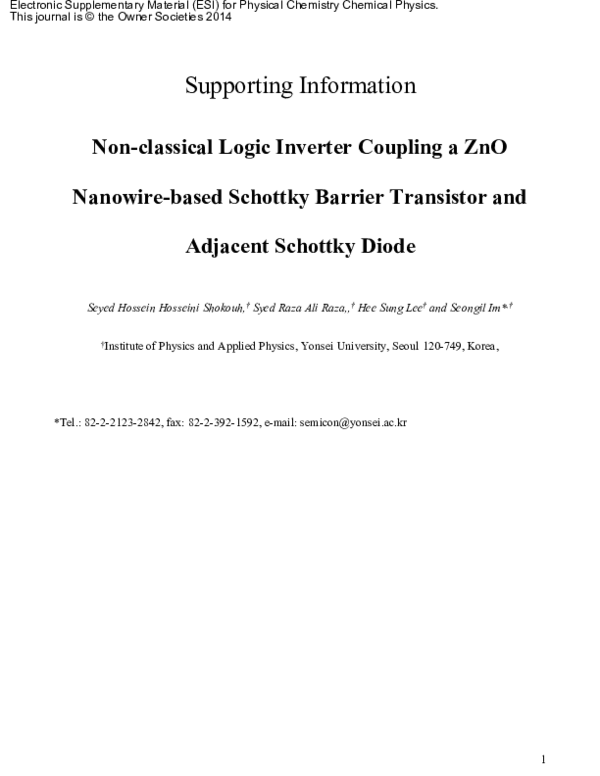 (PDF) Non-classical Logic Inverter Coupling a ZnO Nanowire-based ...