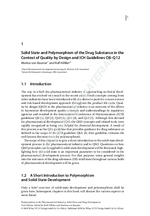 (PDF) Solid State and Polymorphism of the Drug Substance in the Context ...