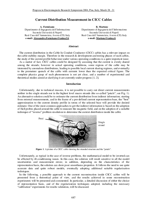 (PDF) Current Distribution Measurement in CICC Cables
