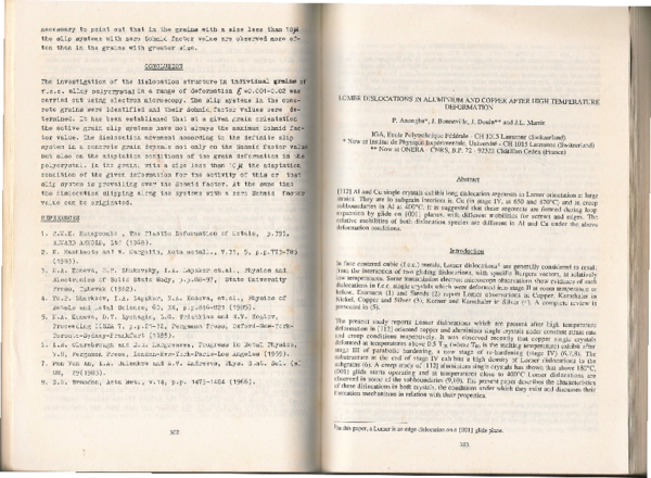 (PDF) Lomer Dislocations in Aluminium and Copper after High Temperature ...