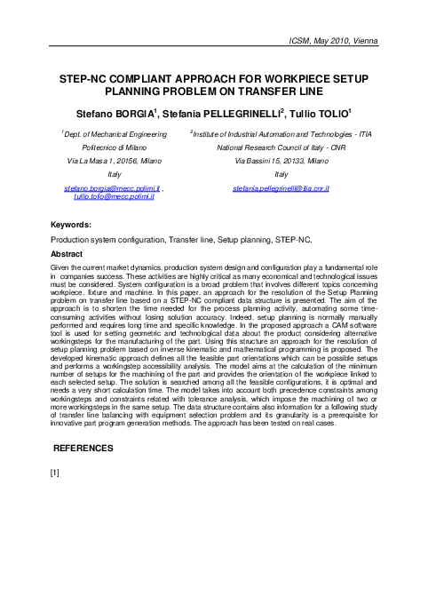 Pdf Step Nc Compliant Approach For Workpiece Setup Planning Problem On Transfer Line Tullio 9638