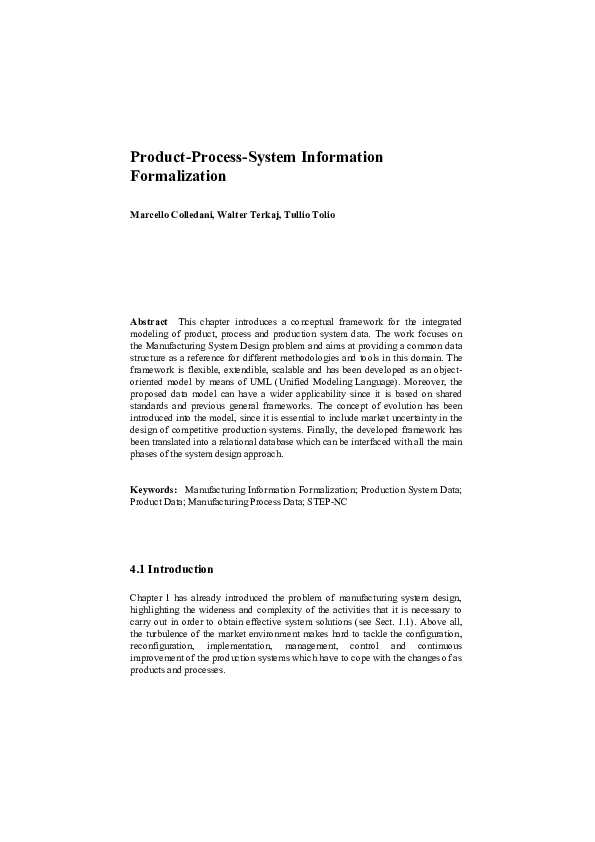 (PDF) Product-process-system information formalization