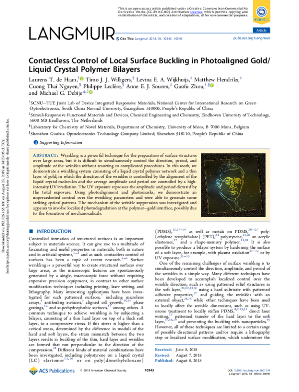 (PDF) Contactless control of local surface buckling in photoaligned ...