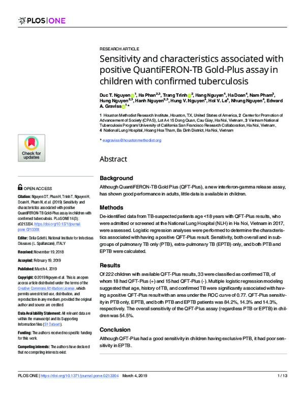 (PDF) Sensitivity and characteristics associated with positive ...
