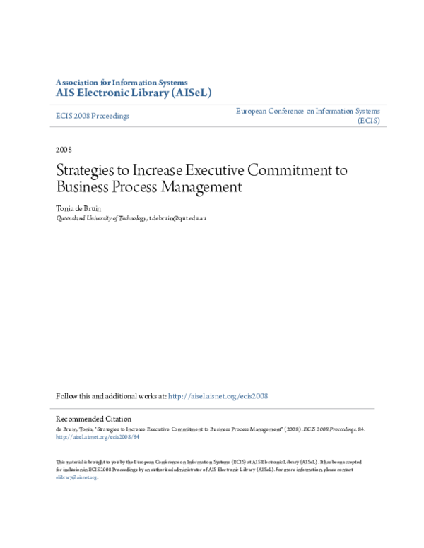 (PDF) Strategies to Increase Executive Commitment to Business Process ...