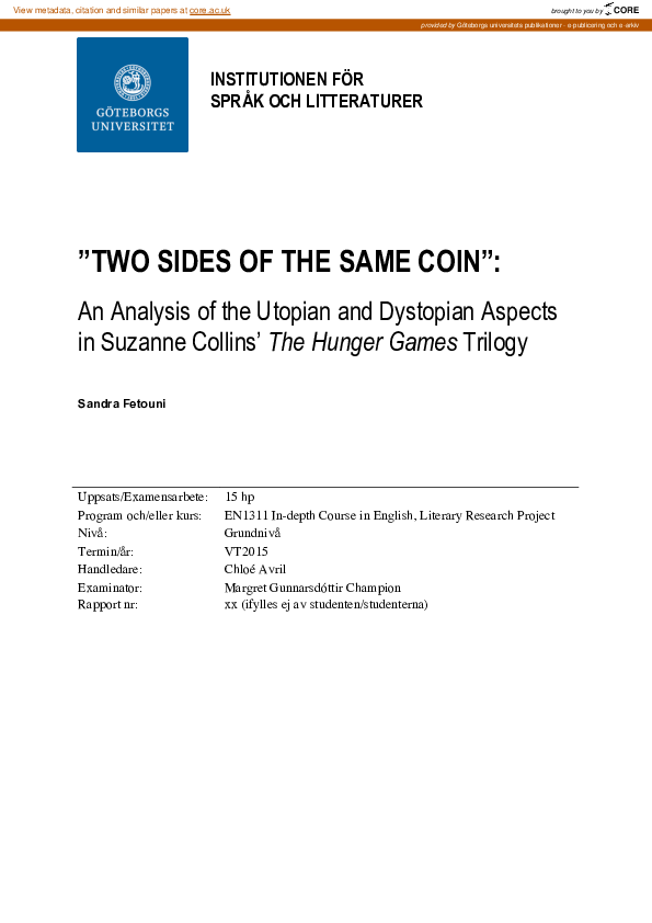 (PDF) ”TWO SIDES OF THE SAME COIN”: An Analysis of the Utopian and ...