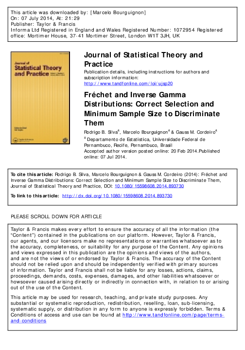 (PDF) Fréchet and Inverse Gamma Distributions: Correct Selection and ...