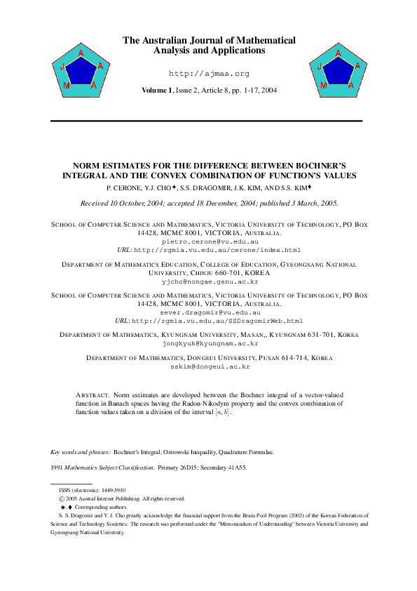 (PDF) The Australian Journal of Mathematical Analysis and Applications