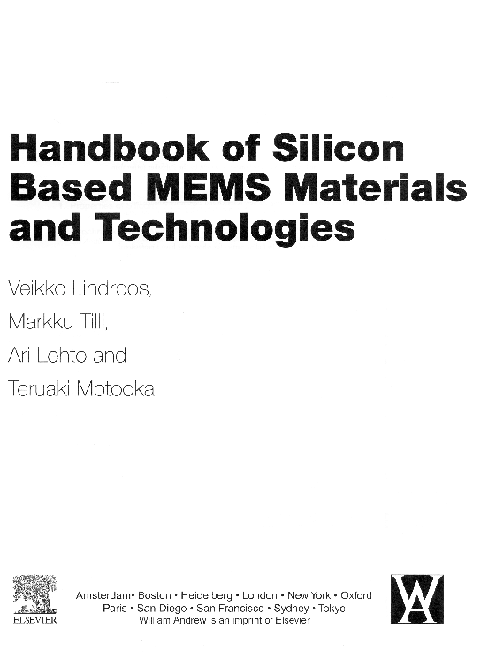 (PDF) Handbook of Silicon Based MEMS Materials and Technologies