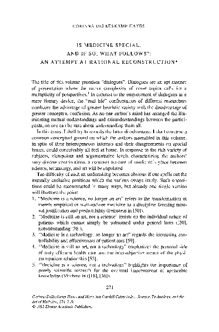 (PDF) Is Medicine Special, and if so, What Follows?: An Attempt at ...