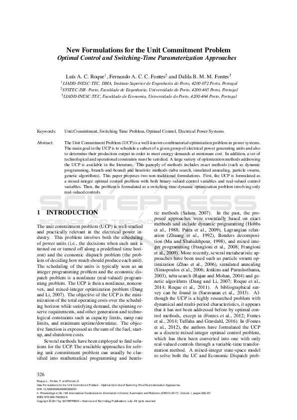 (PDF) New Formulations for the Unit Commitment Problem - Optimal ...