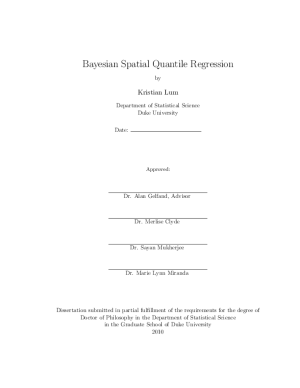 (PDF) Bayesian Spatial Quantile Regression | David Dunson - Academia.edu