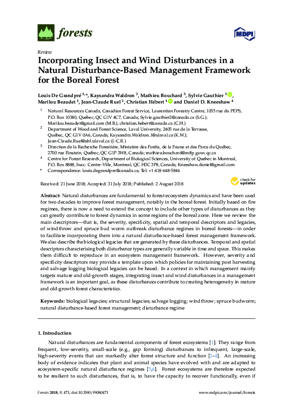 (PDF) Incorporating Insect and Wind Disturbances in a Natural Disturbance-Based Management ...
