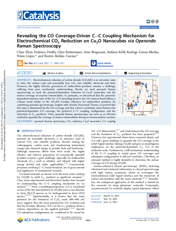 (PDF) Revealing the CO Coverage-Driven C–C Coupling Mechanism for ...