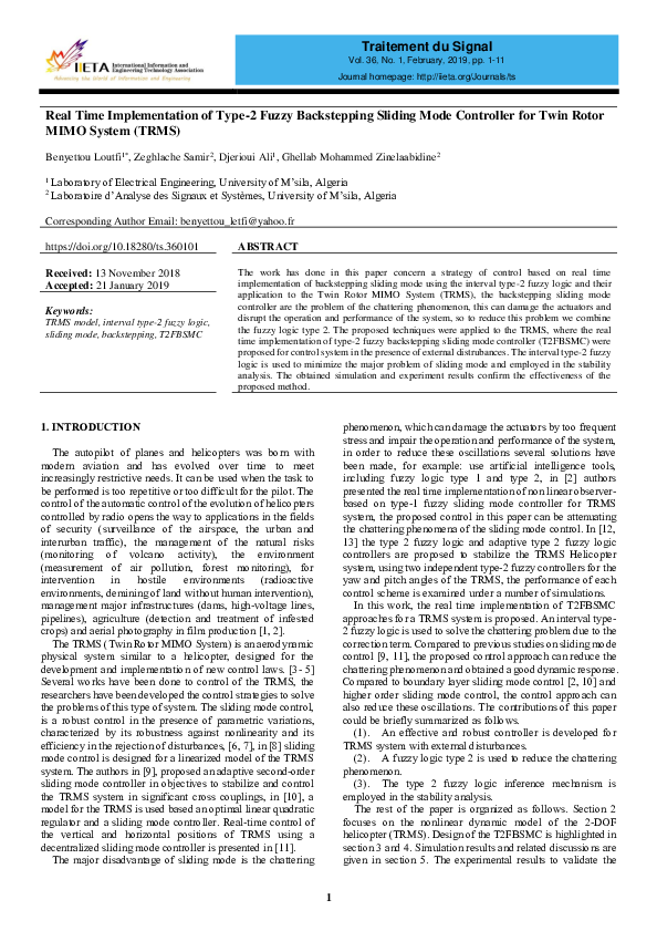 (PDF) Real Time Implementation of Type-2 Fuzzy Backstepping Sliding ...