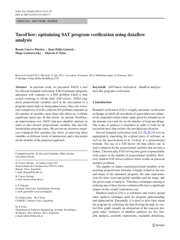(PDF) TacoFlow: optimizing SAT program verification using dataflow analysis