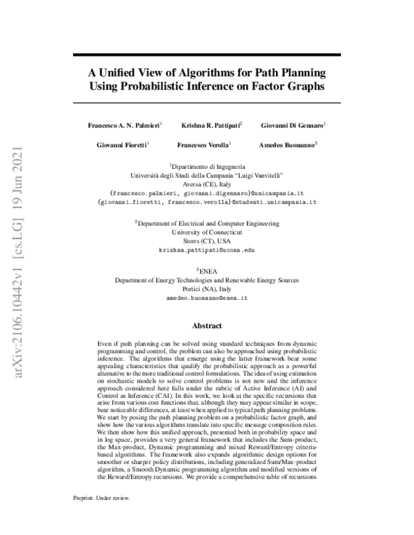 (PDF) A Unified View of Algorithms for Path Planning Using ...