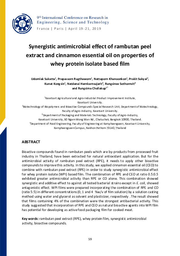 (PDF) Synergistic antimicrobial effect of rambutan peel extract and ...