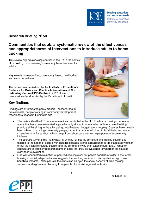 (PDF) Communities that cook: a systematic review of the effectiveness ...