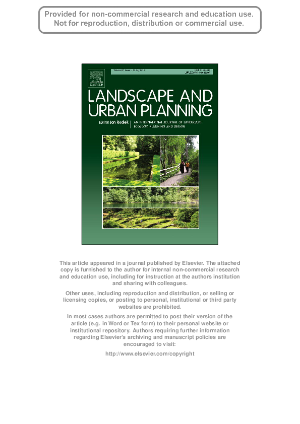 (PDF) Landscape and Urban Planning