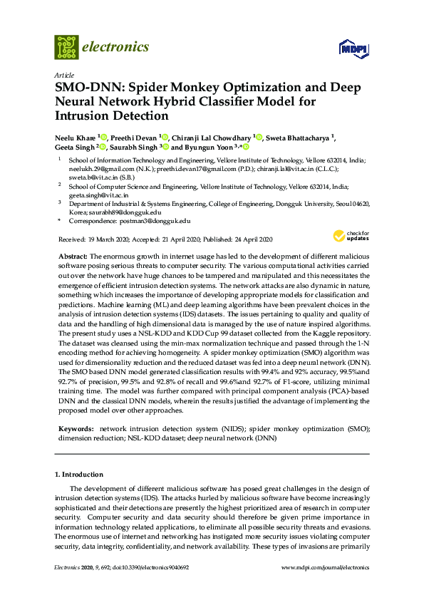 (PDF) SMO-DNN: Spider Monkey Optimization and Deep Neural Network Hybrid Classifier Model for ...