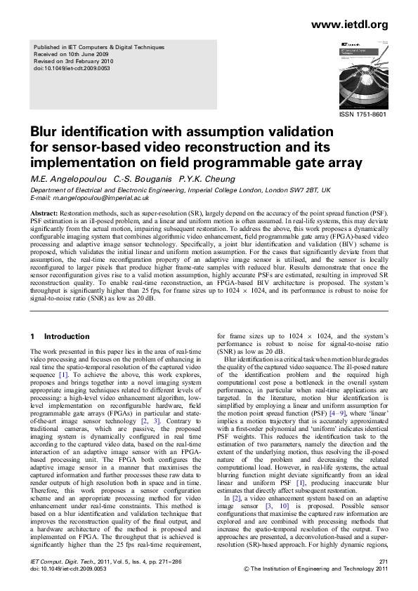 (PDF) Blur identification with assumption validation for sensor-based ...