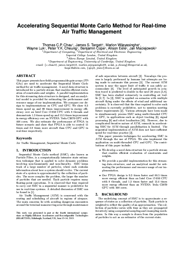(PDF) Accelerating sequential Monte Carlo method for real-time air ...