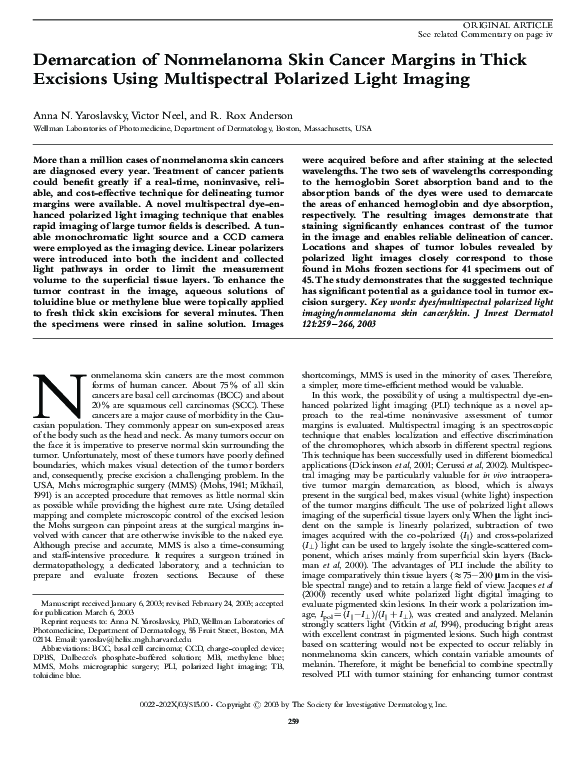 (PDF) Demarcation of Nonmelanoma Skin Cancer Margins in Thick Excisions ...