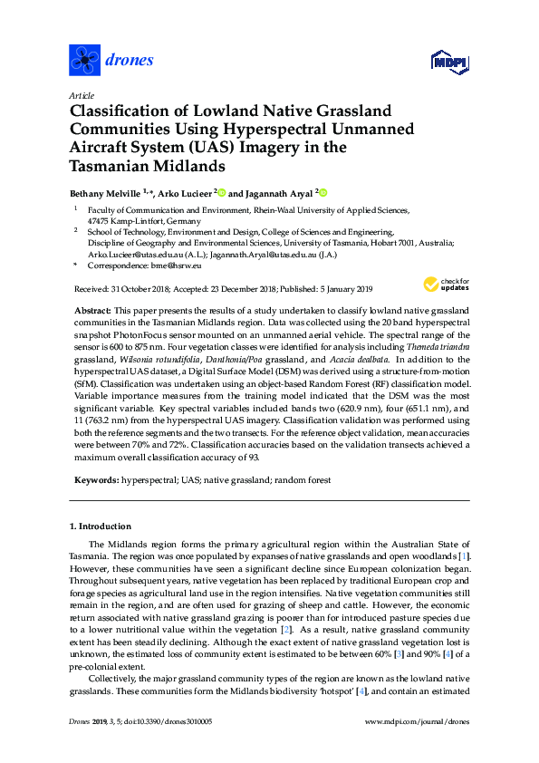 (PDF) Classification of Lowland Native Grassland Communities Using ...