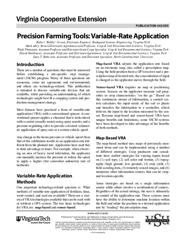 (PDF) Precision Farming Tools: Variable-Rate Application