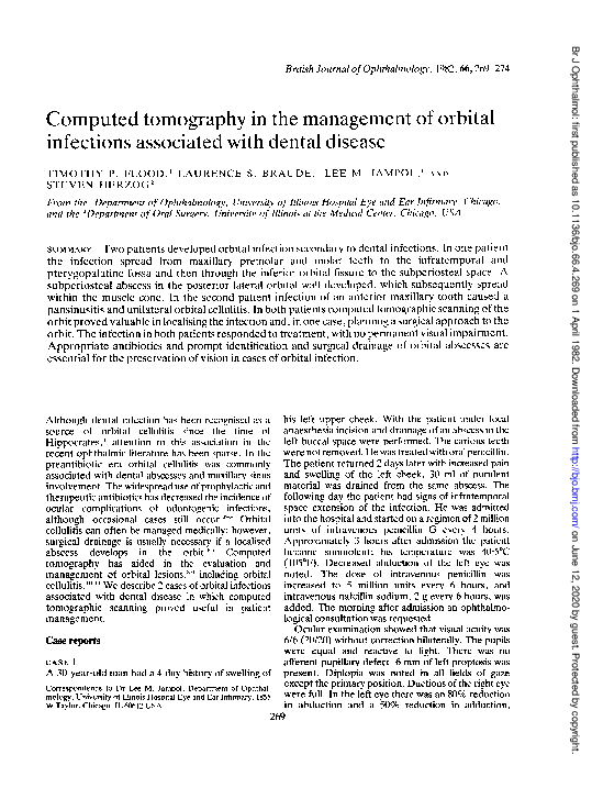 (PDF) Computed tomography in the management of orbital infections ...